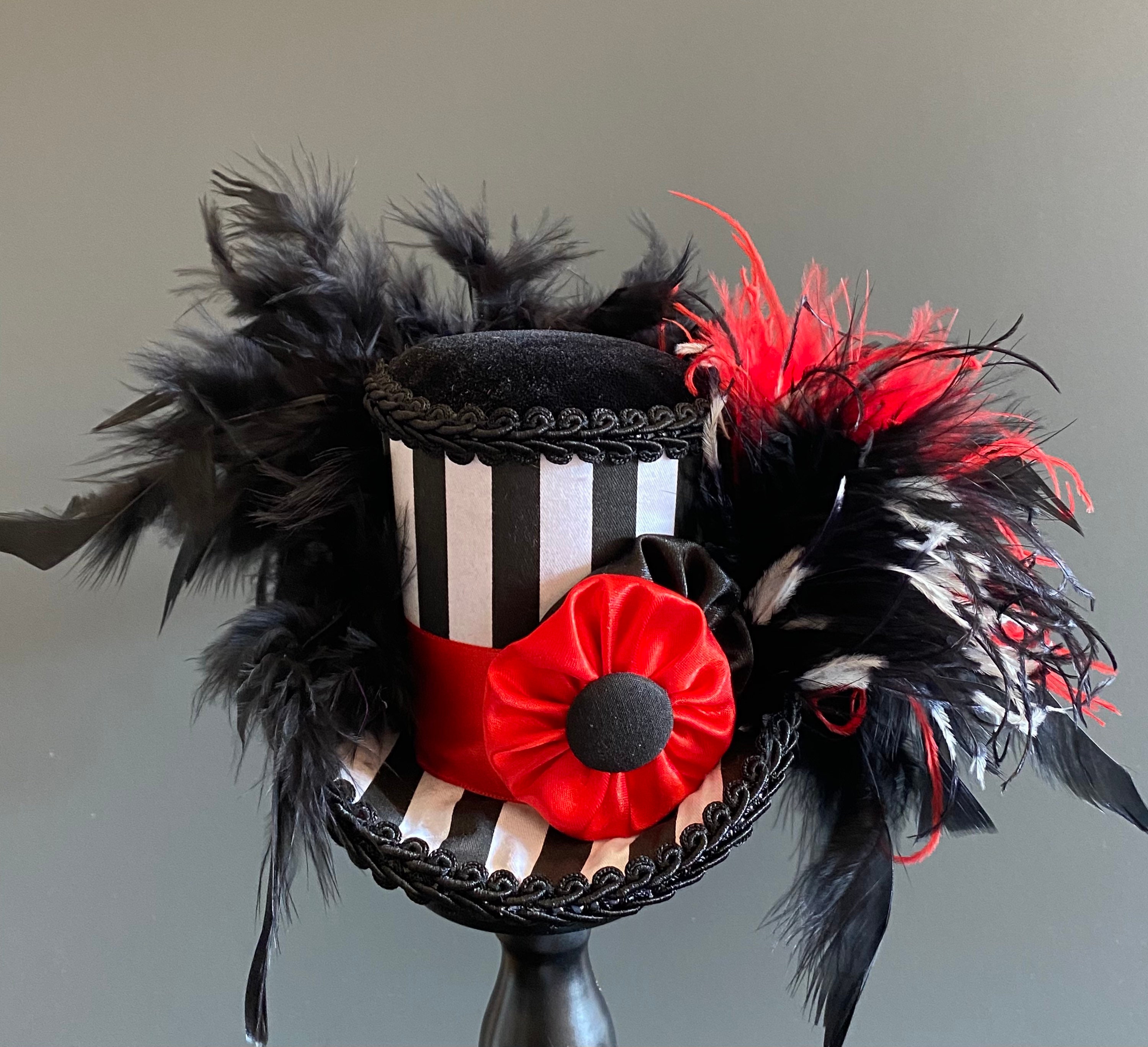 Mini Top Hat Stripes Mini Hat Circus Hat Black and White - Etsy