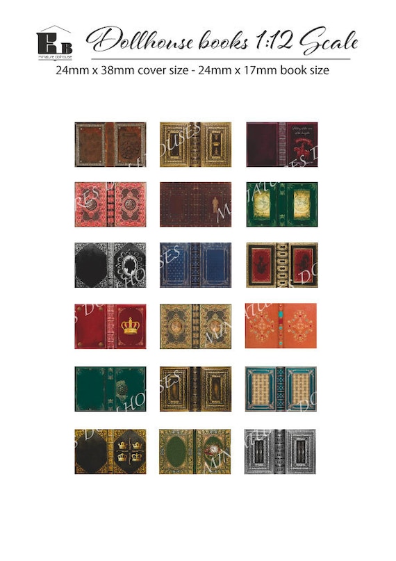 18 Antique and Vintage Printable Miniature Book Covers for a - Etsy