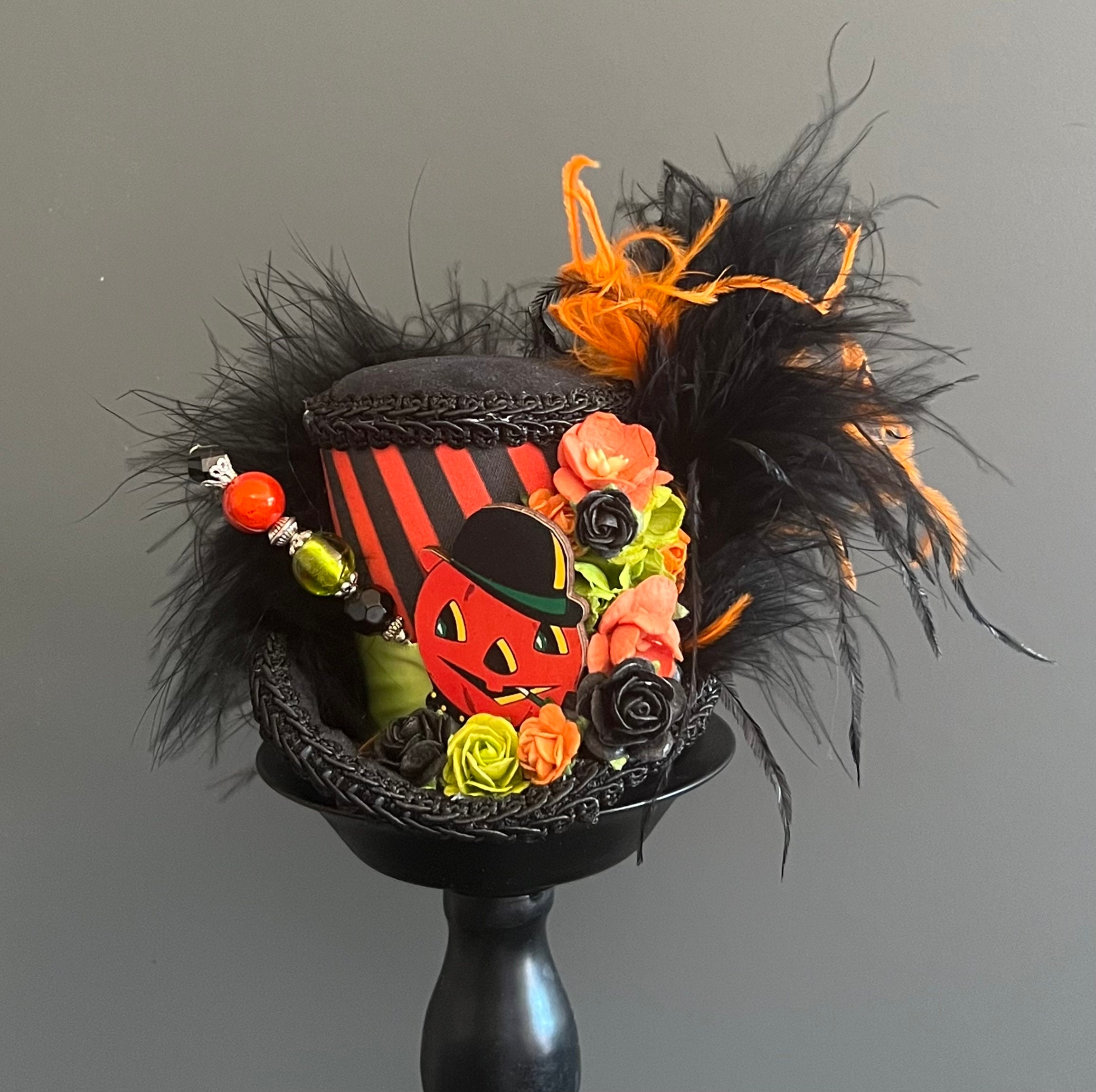 Micro Mini Top Hat, Halloween Mini Hat, Halloween Party Hat, Pumpkin ...