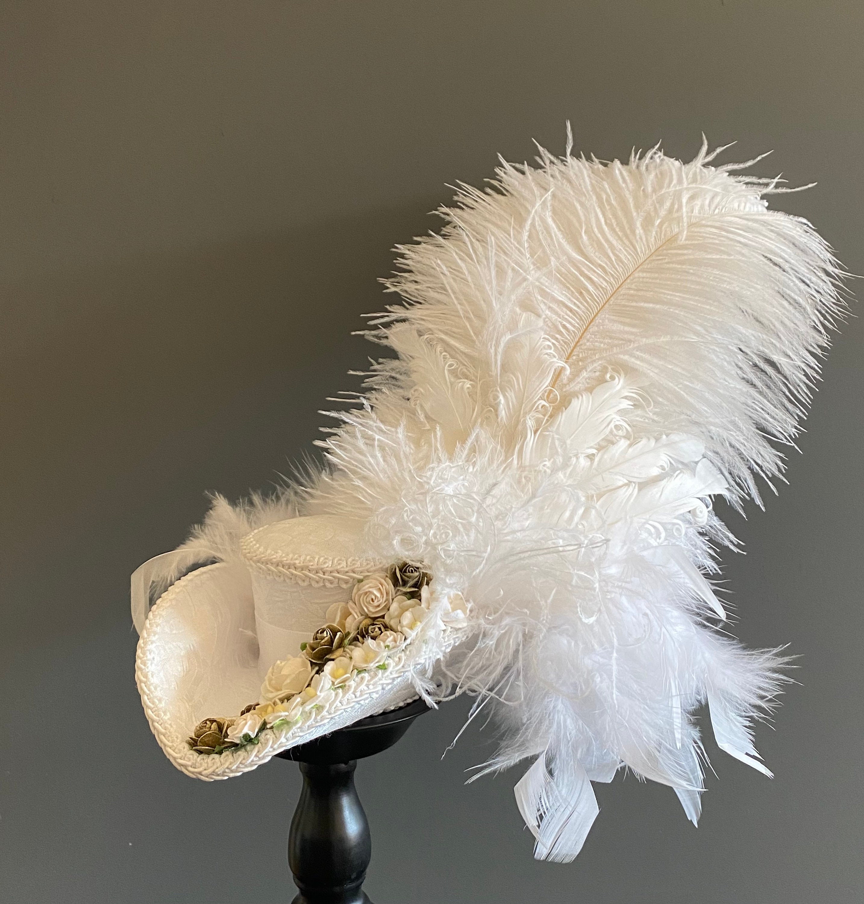 Mini pirate hat white and gold pirate hat bridal tricorn - Etsy France