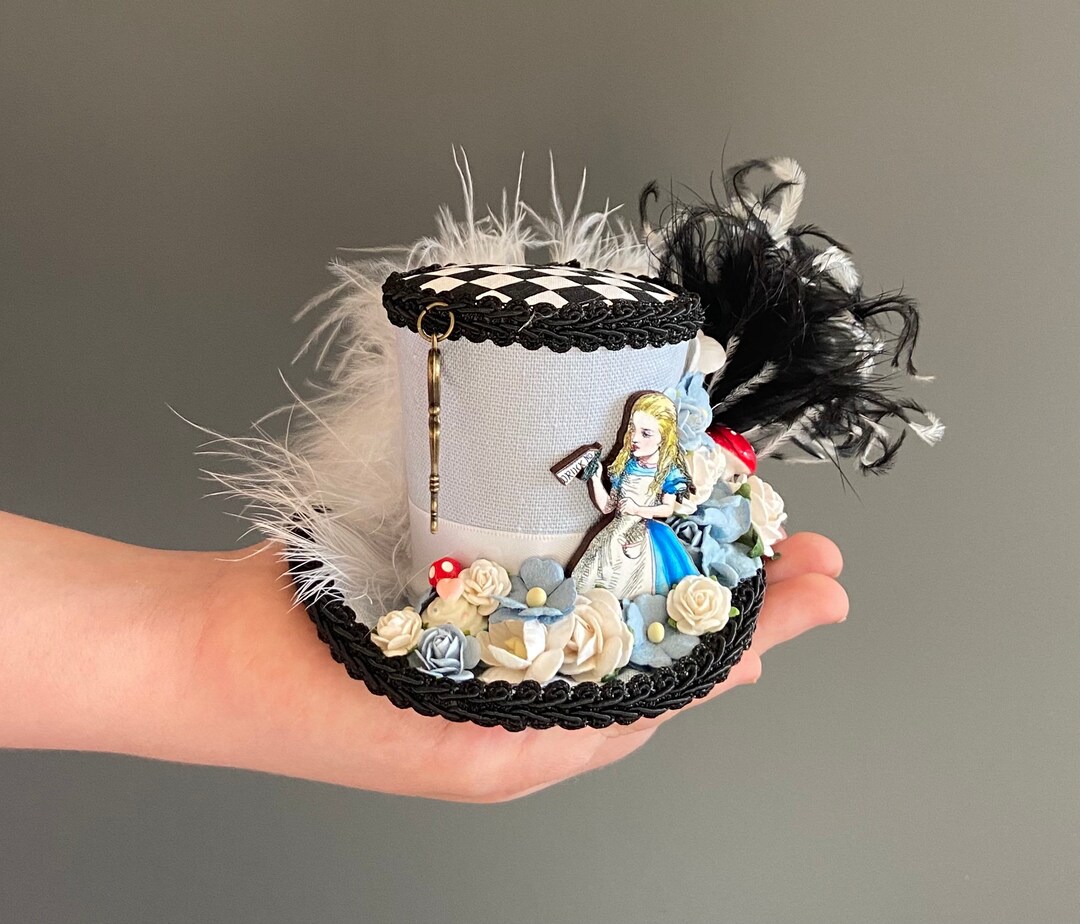 Micro mini top hat, alice in wonderland mini top hat, mad hatter, tea ...
