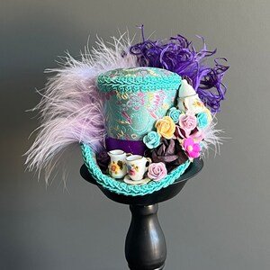 Micro Mini Top Hat, Purple Teacup Hat, Mad Hatter Hat, Tea Hat, Alice ...