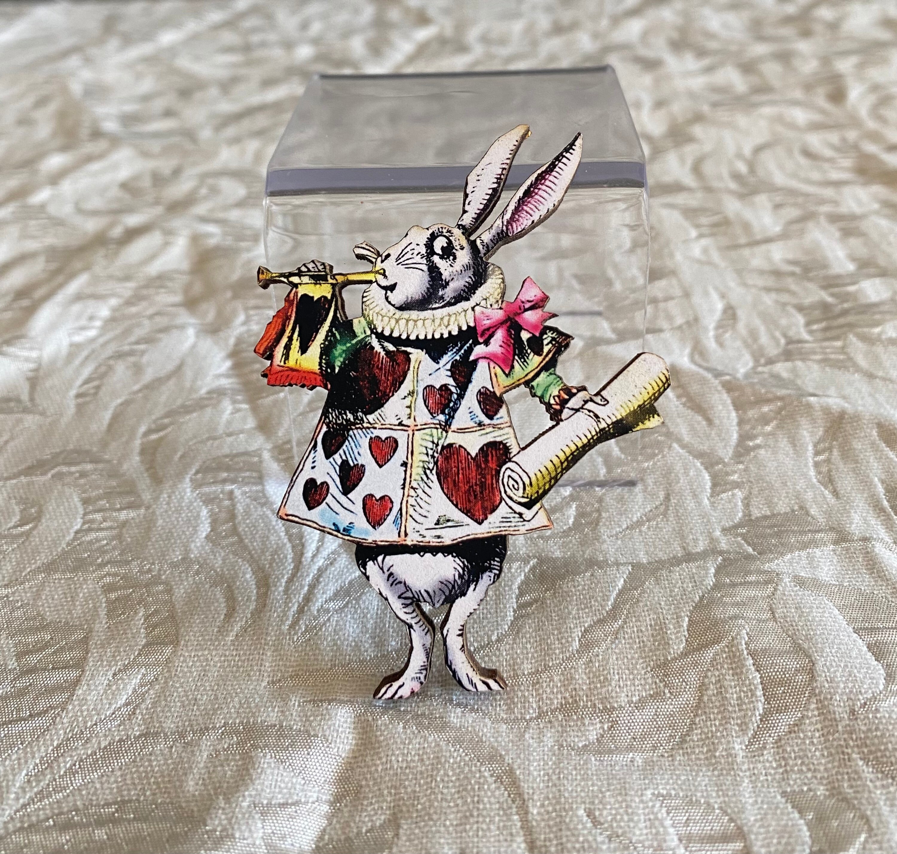 White Rabbit Brooch Rabbit Pin Stocking Stuffer Alice in - Etsy