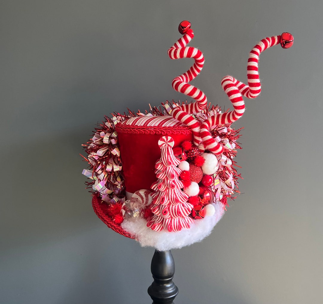 Mini Christmas Top Hat, Candy Tree Topper Mini Top Hat, Tree Topper ...