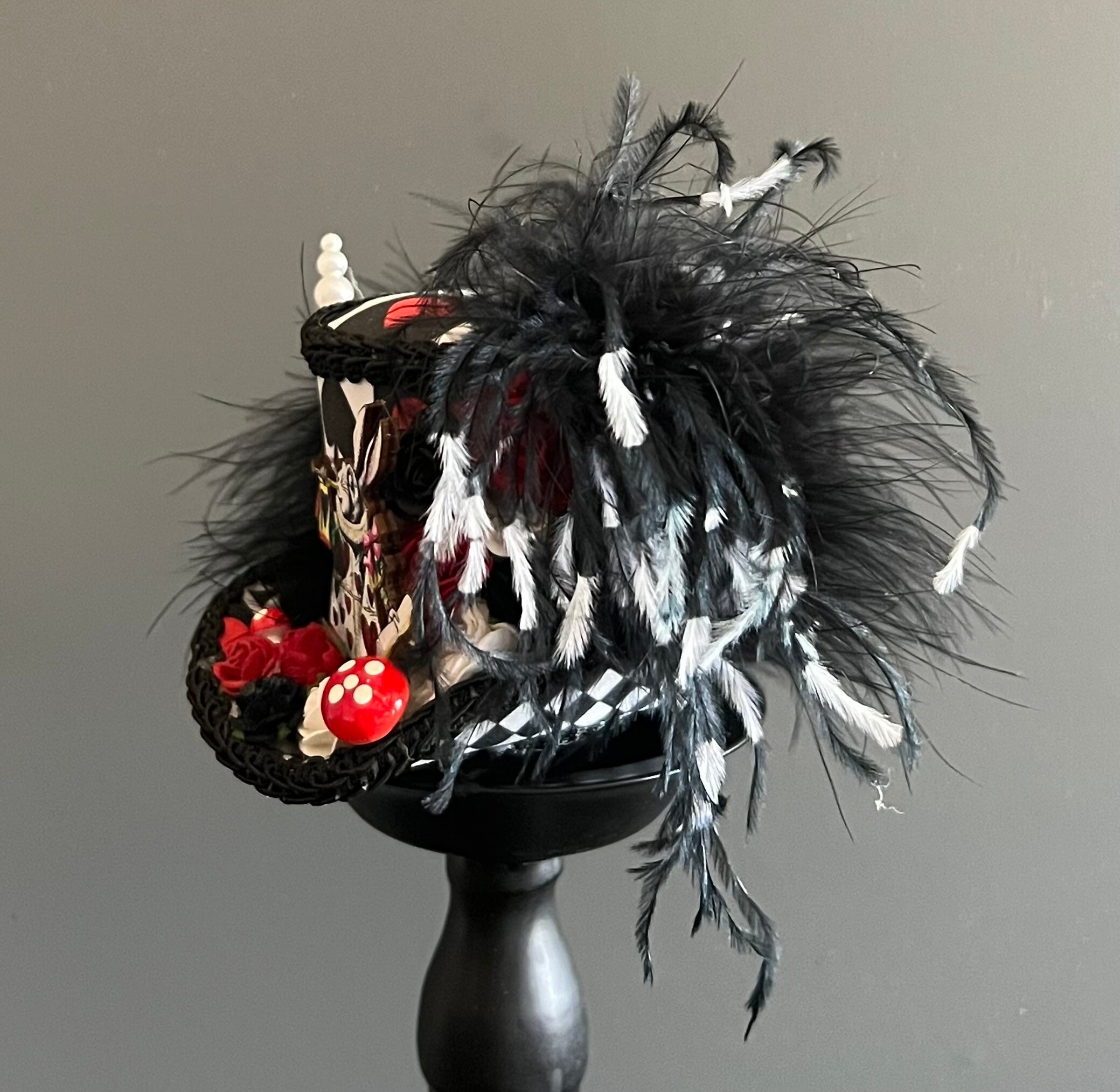 Micro Mini Top Hat, Mini White Rabbit Diorama Hat, Mad Hatter Hat ...