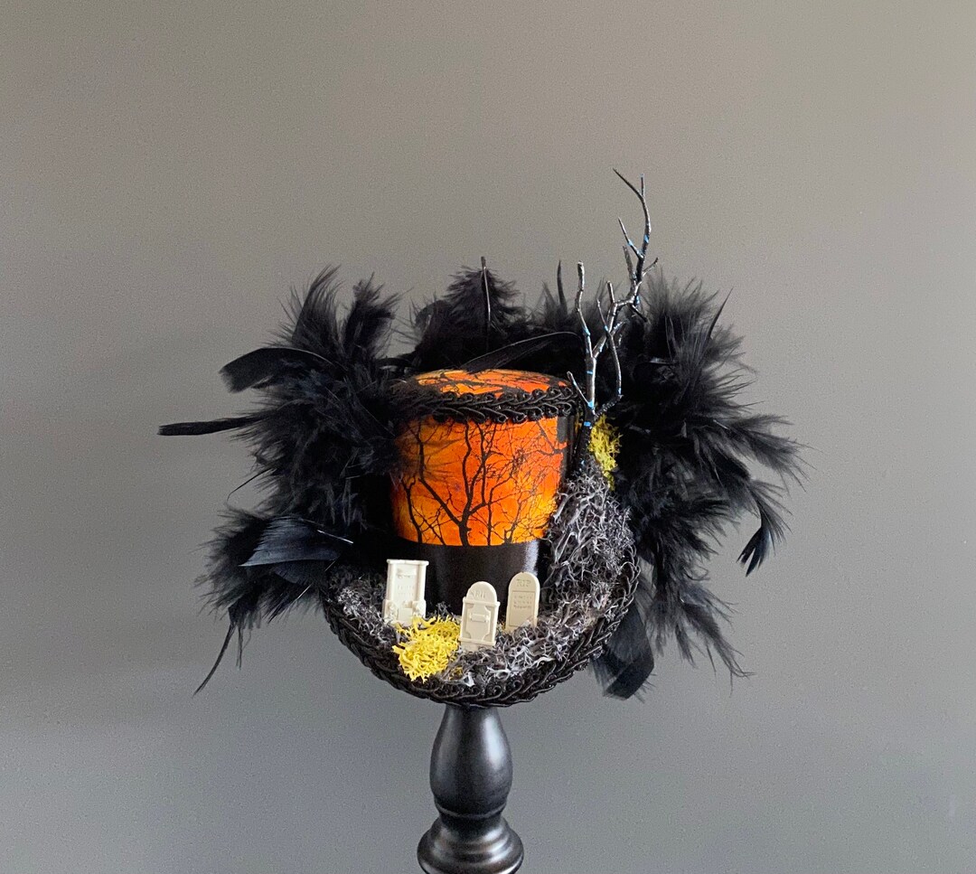 Mini Top Hat, Pet Cemetery Hat, Graveyard Hat, Walking Dead, Halloween ...