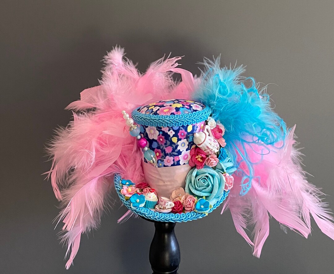 Mini Top Hat, Blue Tea Cup Hat, Tea Party Hat, Tea Party Cup, Tea Party ...