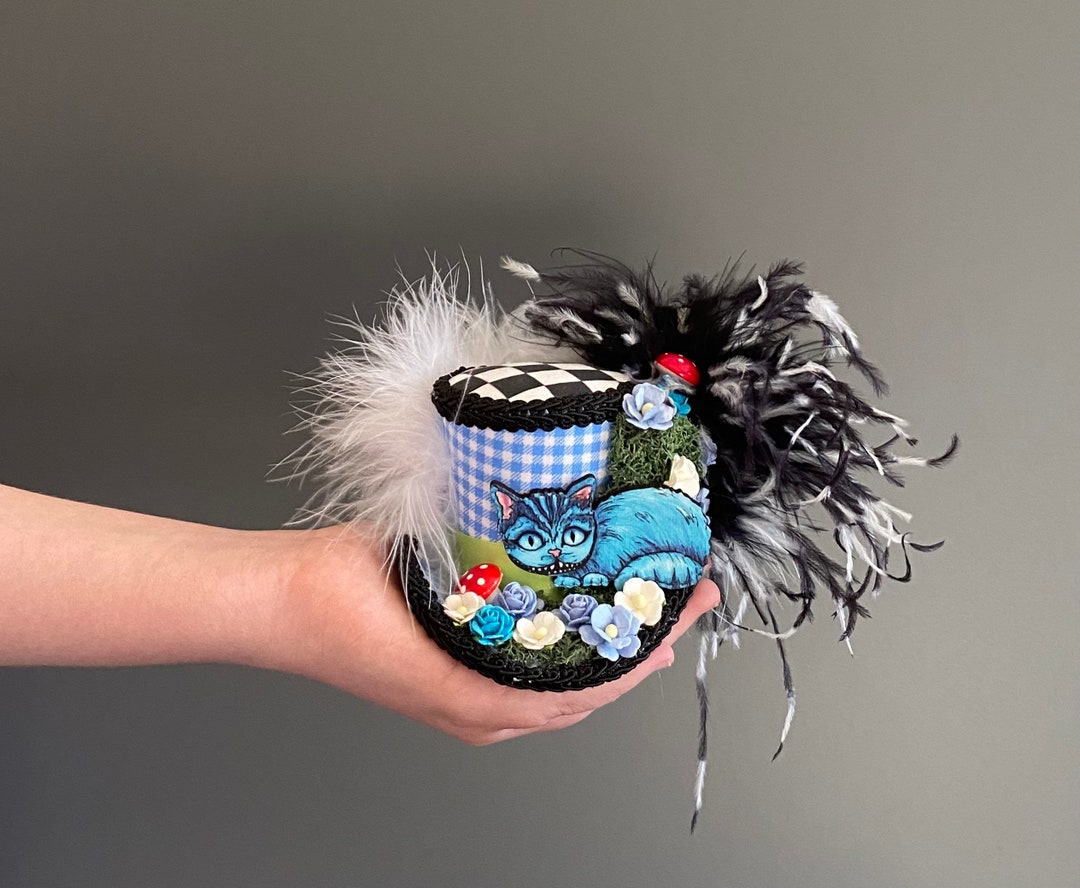 Micro Mini Top Hat, Cheshire Cat Diorama Mini Top Hat, Mad Hatter Hat ...