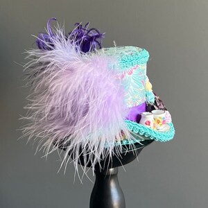Micro Mini Top Hat, Purple Teacup Hat, Mad Hatter Hat, Tea Hat, Alice ...