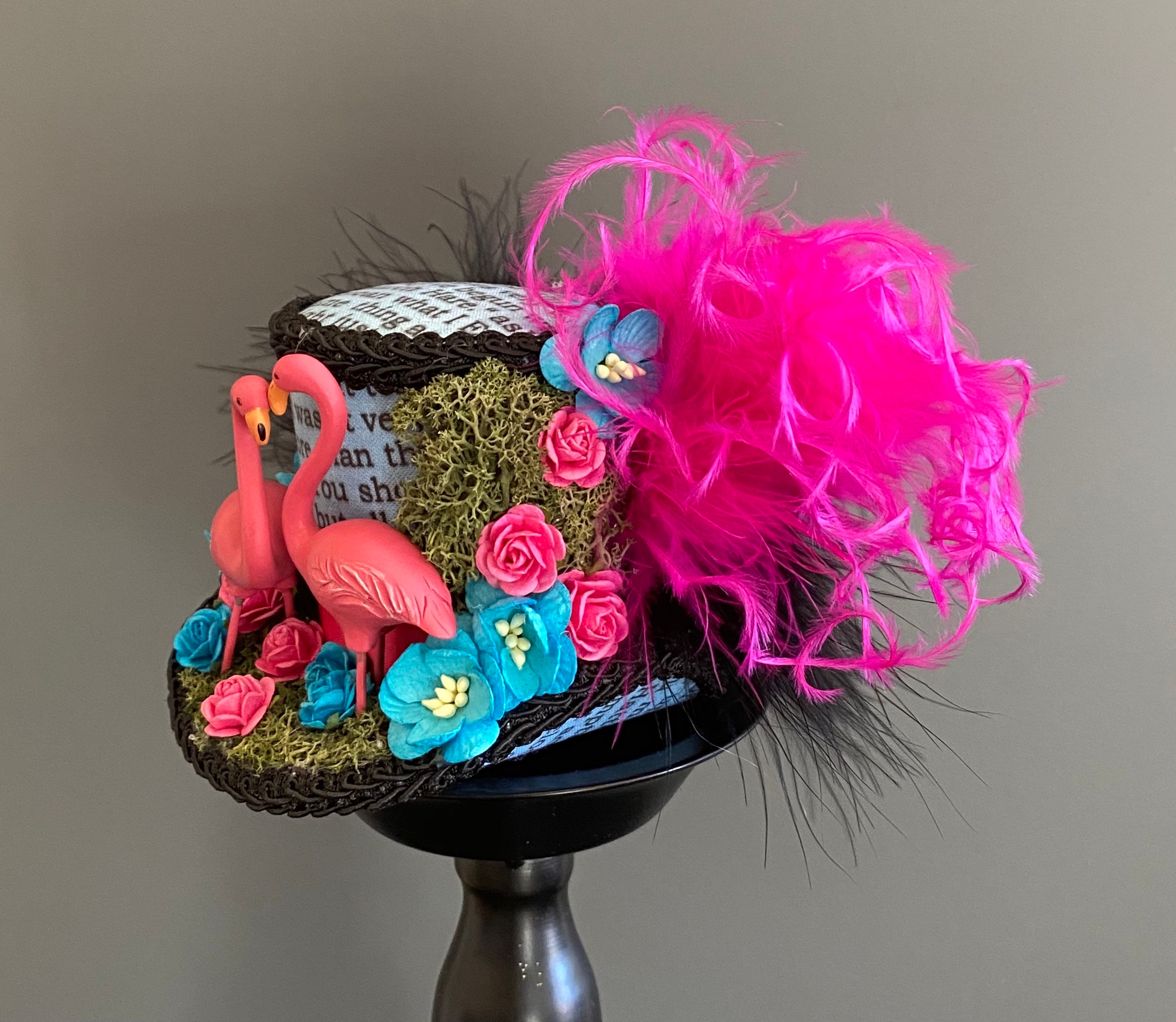 Micro mini top hat flamingo mini top hat tea hat alice in | Etsy
