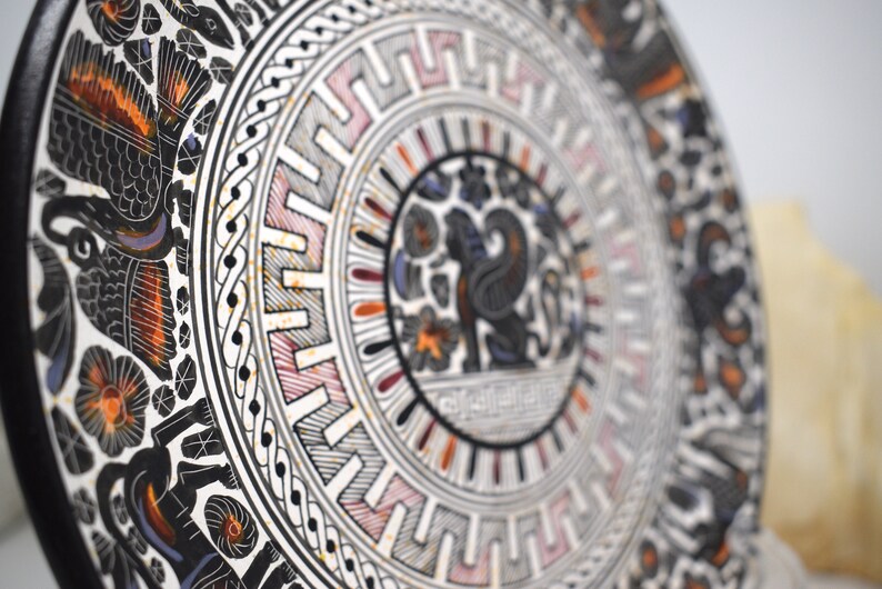 Greek Ceramic Plate of the Corinthian Style Handmade in | Etsy