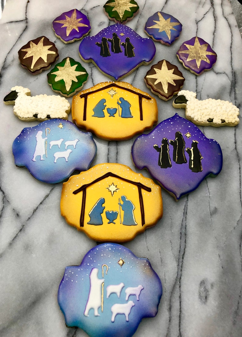Nativity, Oh Holy Night Christmas Cookies - Etsy