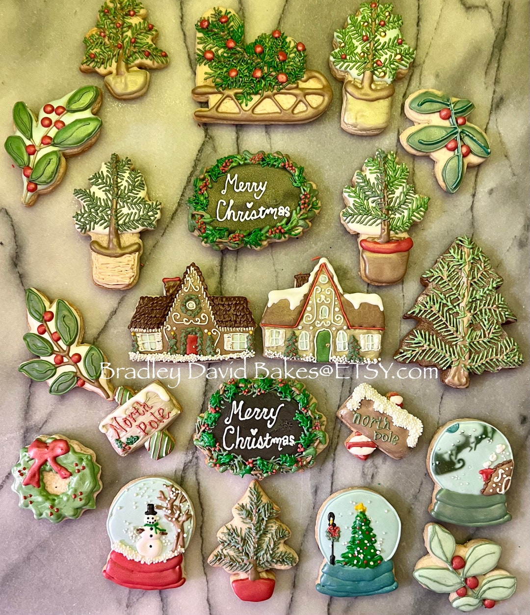 Merry Christmas Assorted Cookies - Etsy