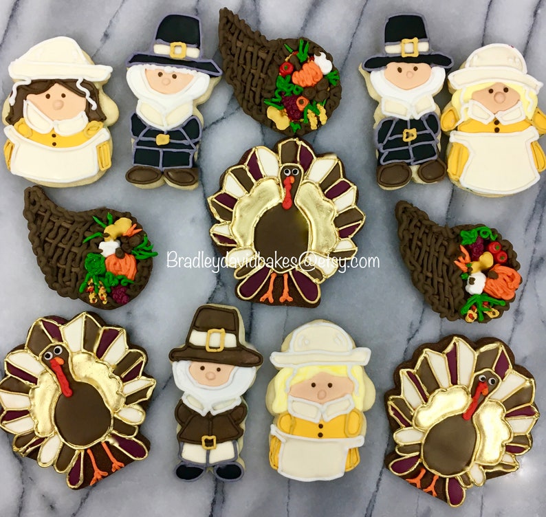Thanksgiving Harvest Autumn Pilgrims &Turkey Cookies | Etsy