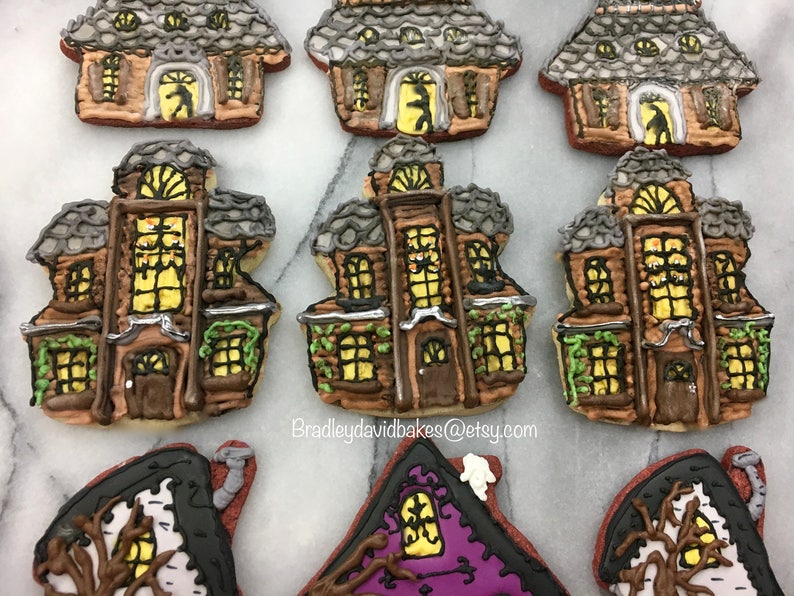 Haunted House Halloween Cookies - Etsy