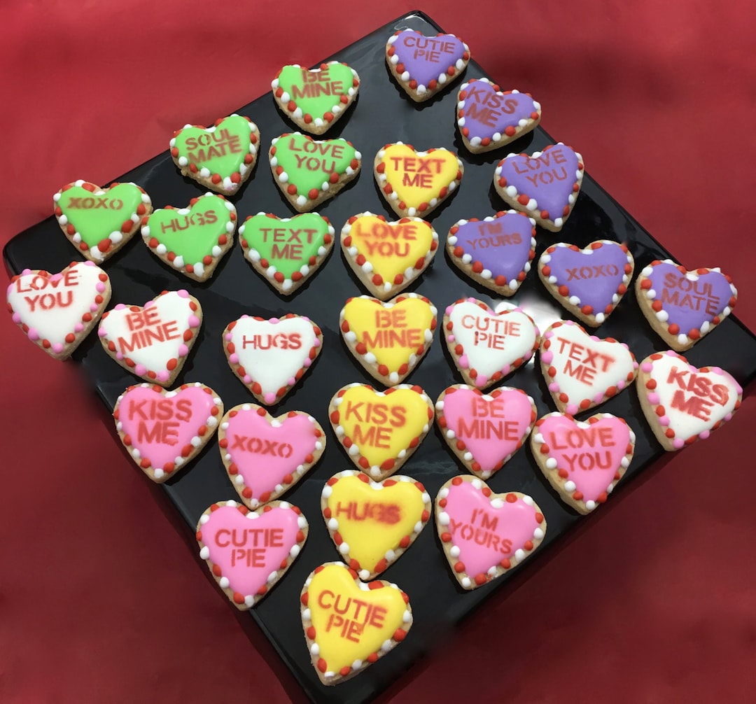 Mini Conversation Heart Cookies - Etsy