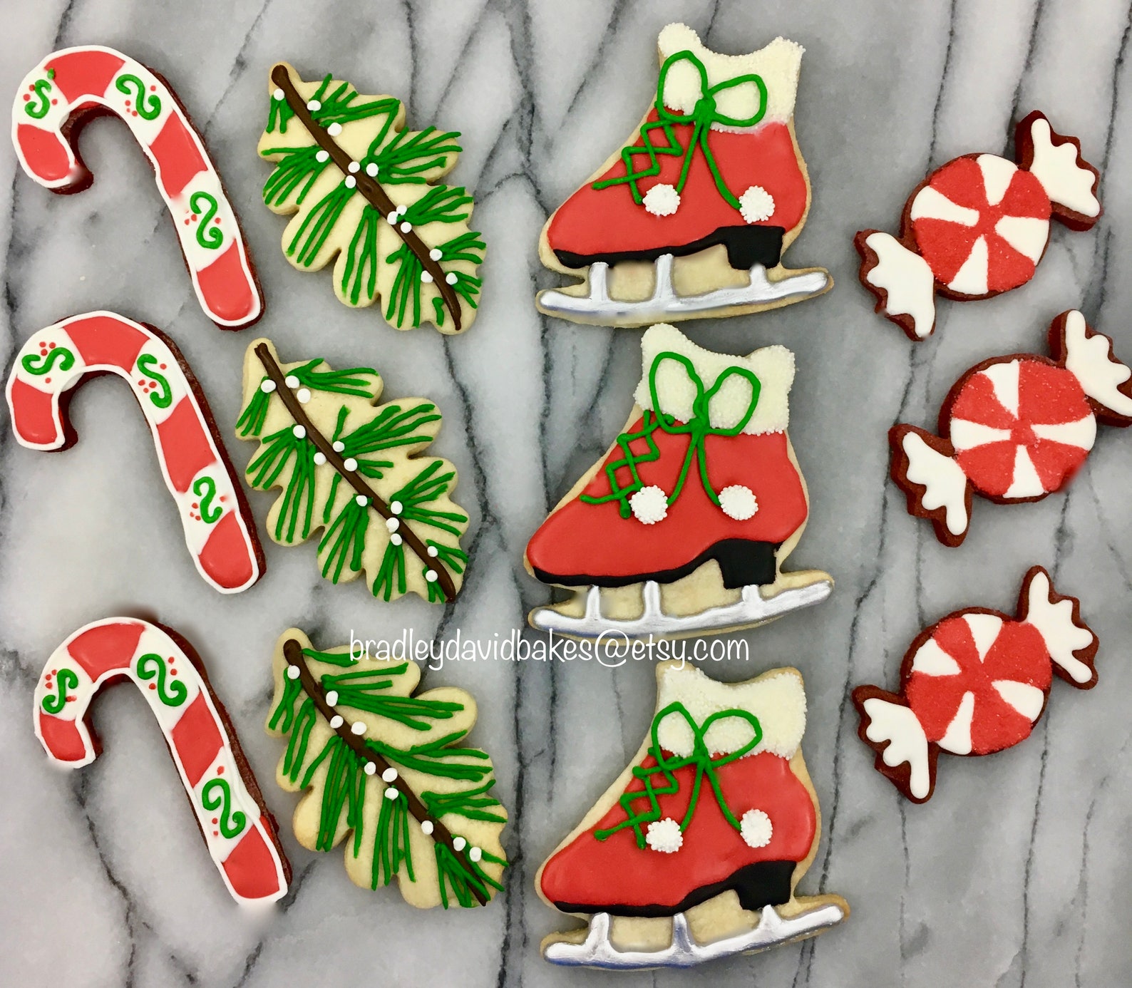 Ice Skate & Treats Christmas Cookies - Etsy