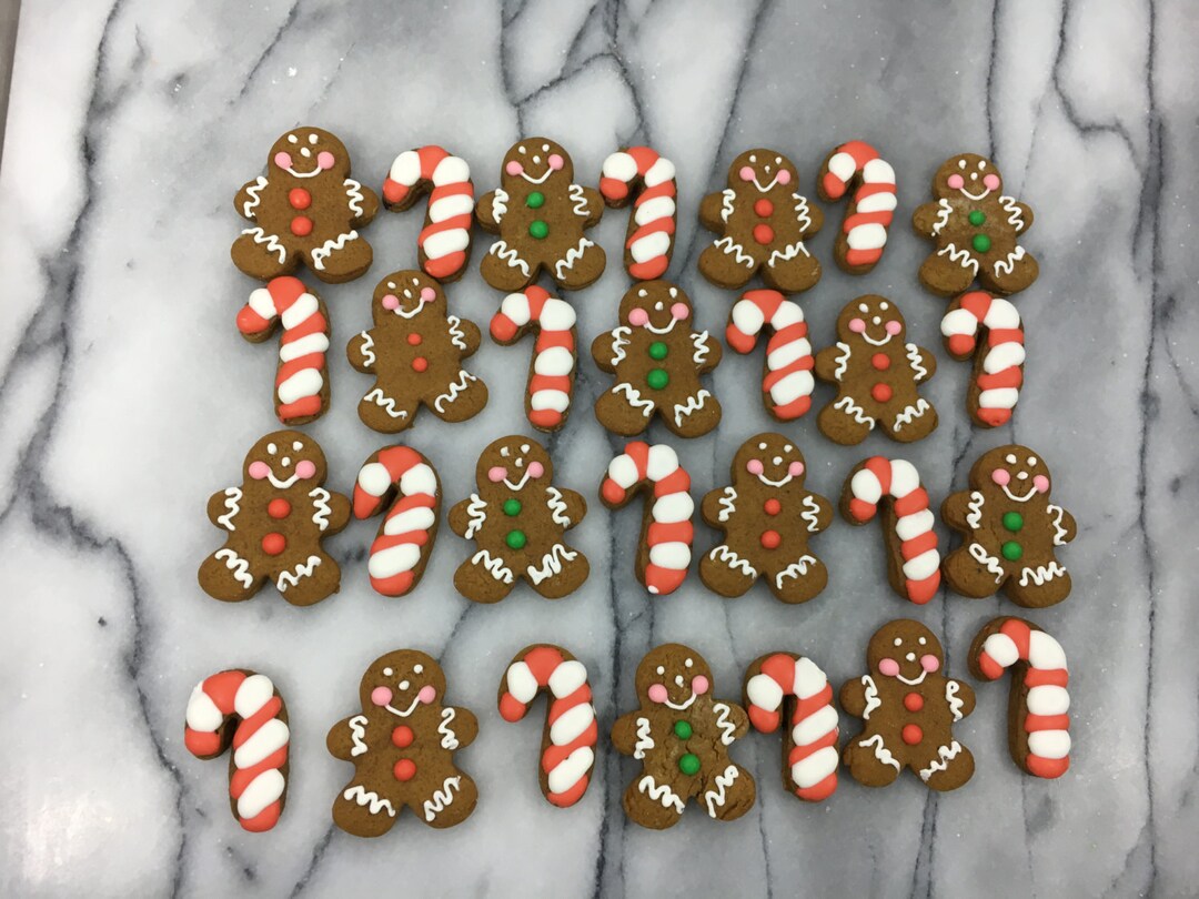 Mini Gingerbread Men & Candy Cane Christmas Cookies - Etsy