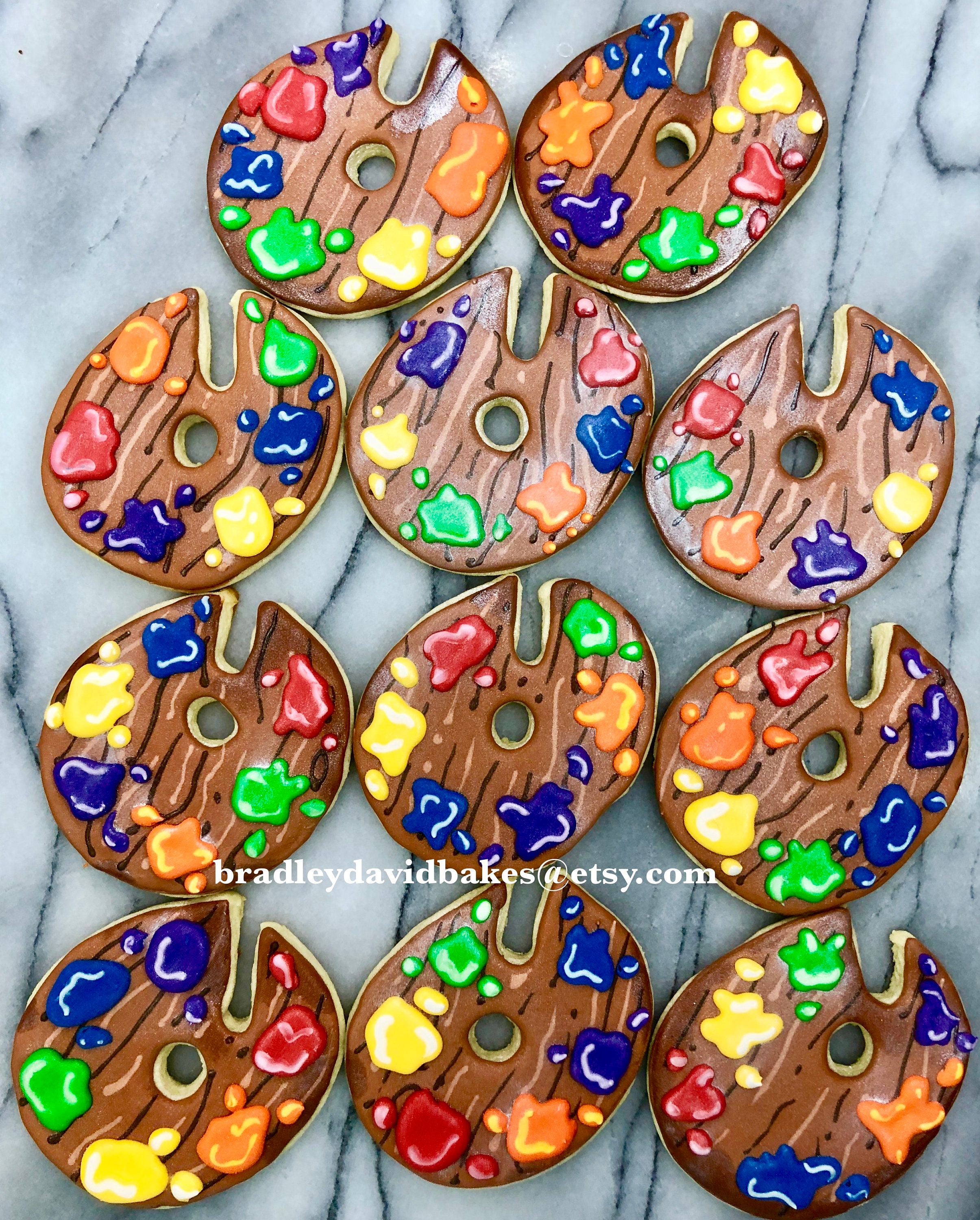 Artist Paint Palette Cookies - Etsy
