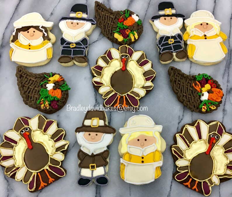 Thanksgiving Harvest Autumn Pilgrims &Turkey Cookies | Etsy