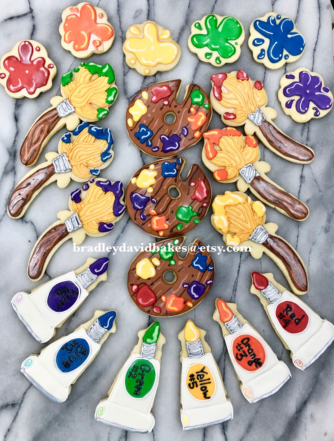 Artist Paint Palette Cookies - Etsy