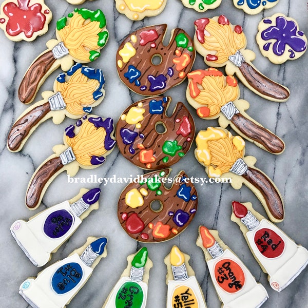 Paint Palette Cookie - Etsy