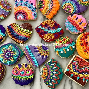 Henna- Mehndi-hindu- Sangeet Party Cookies - Etsy