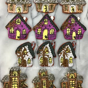 Haunted House Halloween Cookies - Etsy