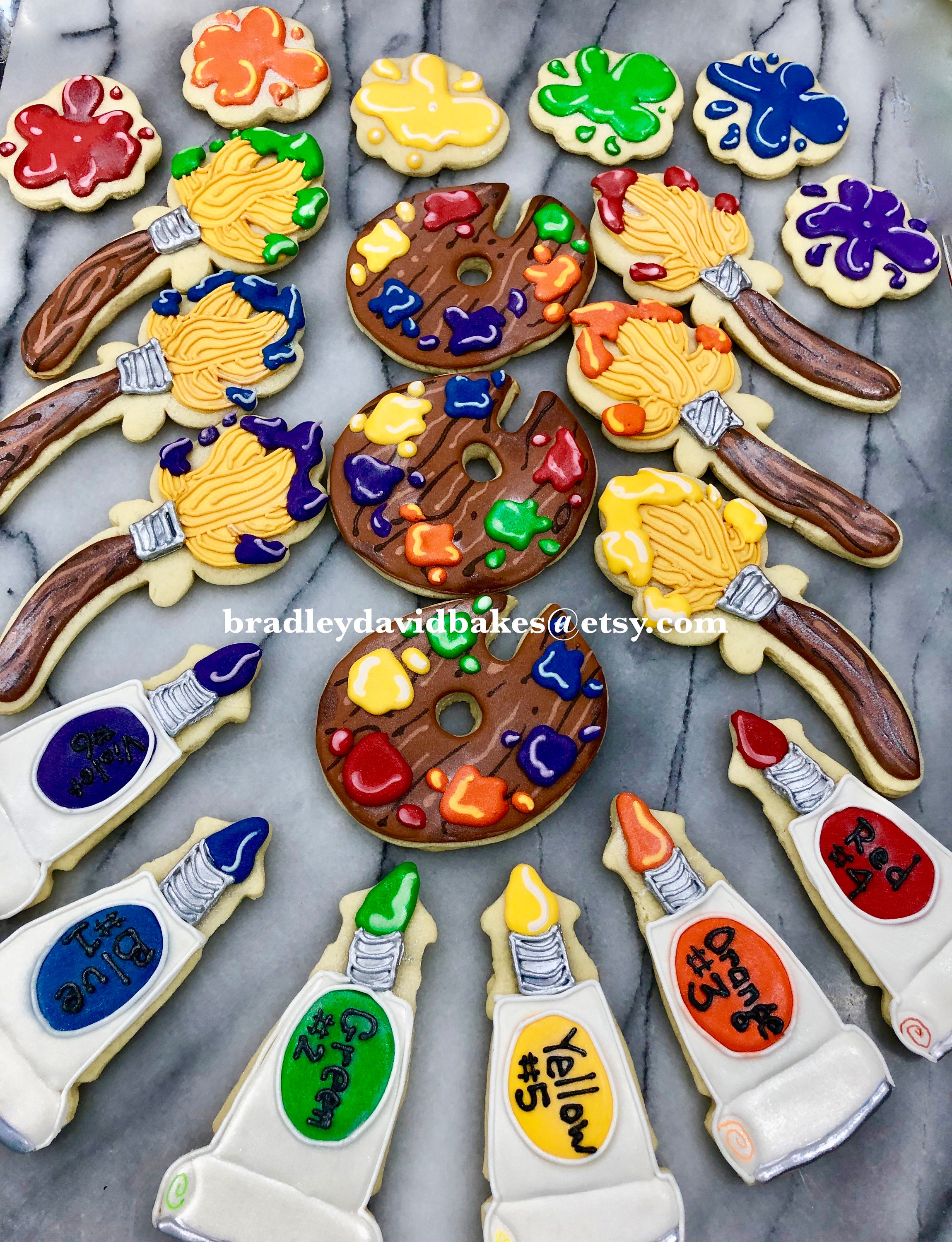 Artist Paint palette Cookies | Etsy