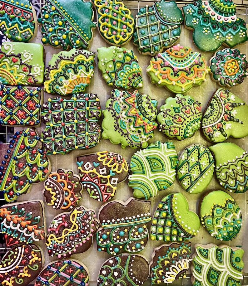 Henna- Mehndi-hindu- Sangeet Party Cookies - Etsy