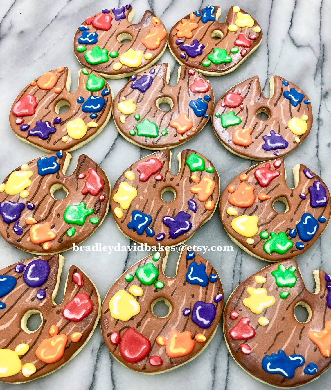 Artist Paint Palette Cookies | Etsy