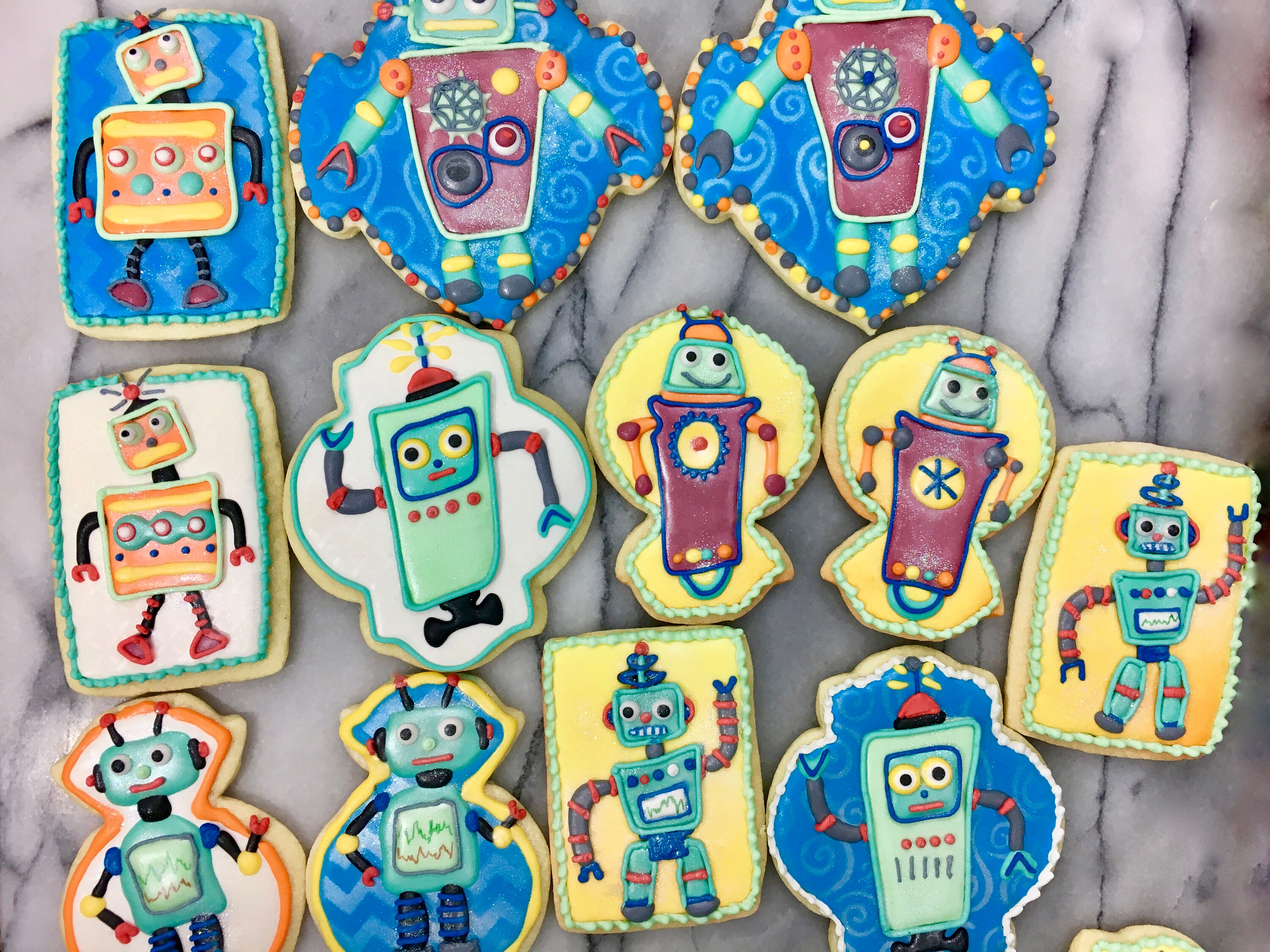 Robot Theme Decorated Cookies - Etsy
