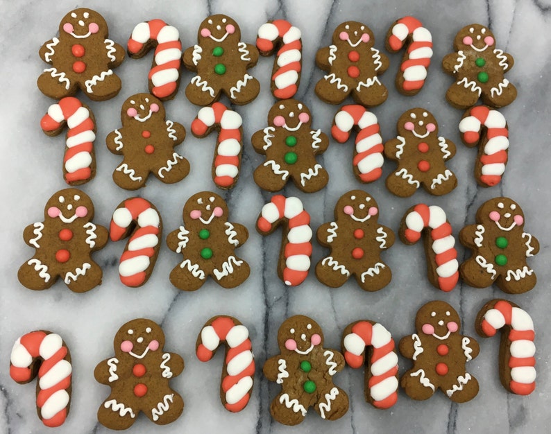 Mini Bite Sized Gingerbread Houses, Gingerbread Men, Candy Cane ...