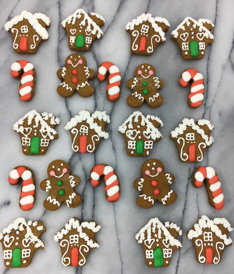 Mini Bite Sized Gingerbread Houses, Gingerbread Men, Candy Cane ...