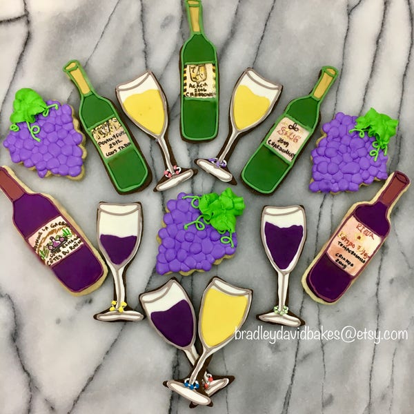 Wine Cookies - Etsy