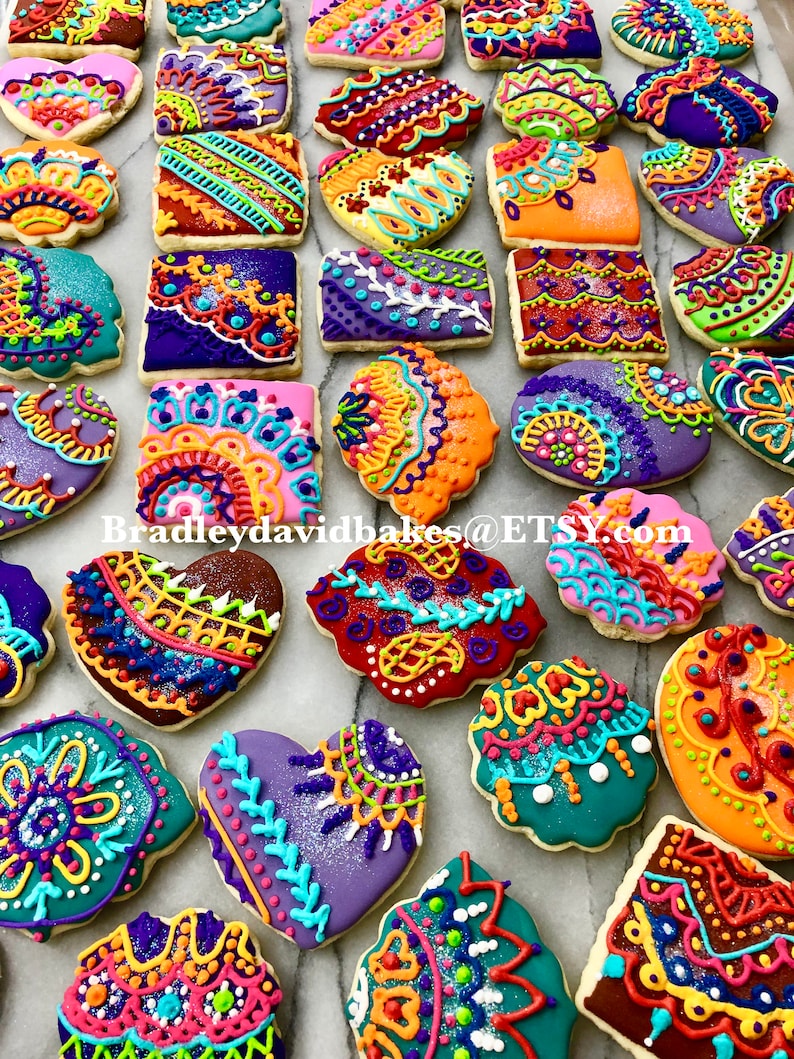 Henna Mehndi-hindu Sangeet Party Cookies - Etsy