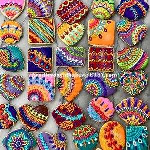 Henna- Mehndi-hindu- Sangeet Party Cookies - Etsy