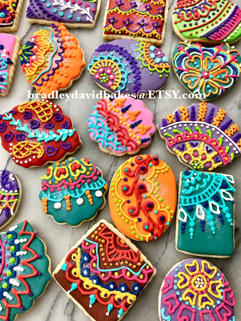 Henna Mehndi-hindu Sangeet Party Cookies - Etsy