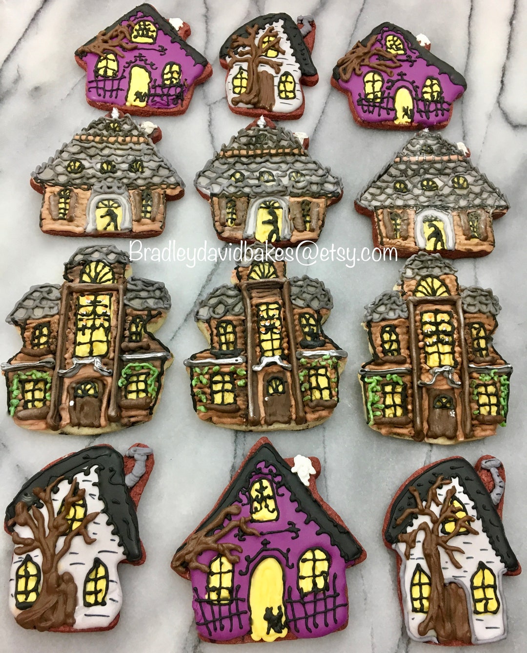 Haunted House Halloween Cookies - Etsy