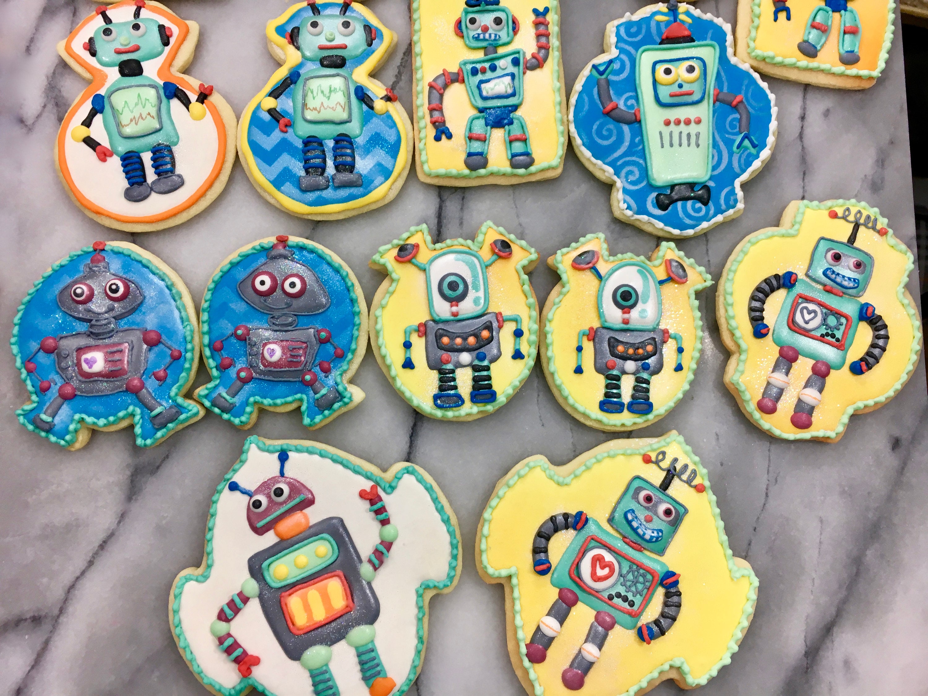 Robot Theme Decorated Cookies - Etsy