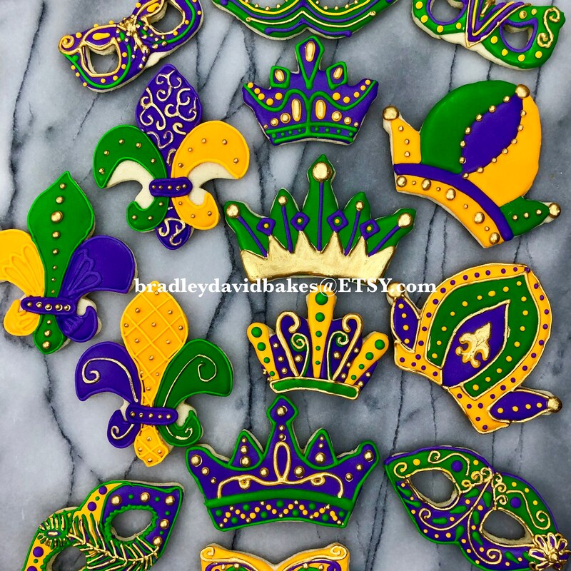 Mardi Gras Cookies - Etsy