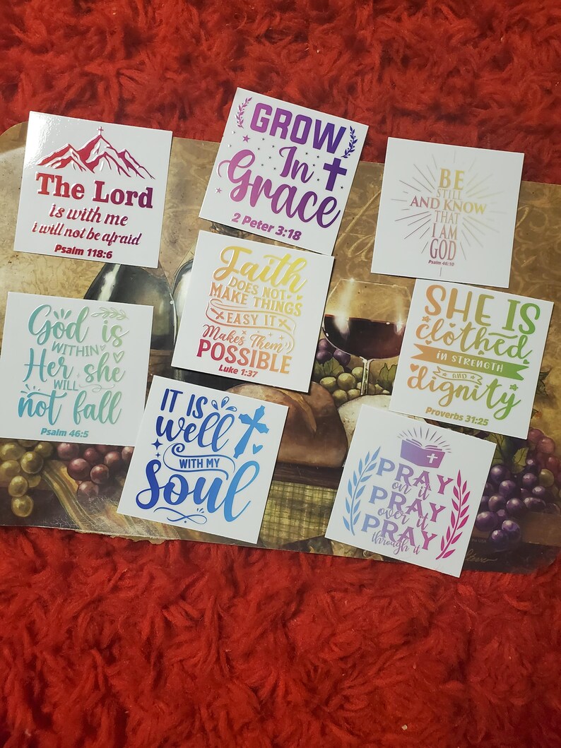 Bible Verse Sticker - Vinyl Decal - Inspirational Sticker Mug Sticker ...