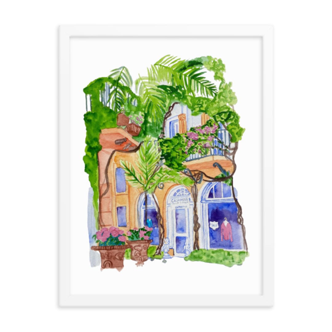 Via Parigi, Palm Beach Watercolor Print - Etsy