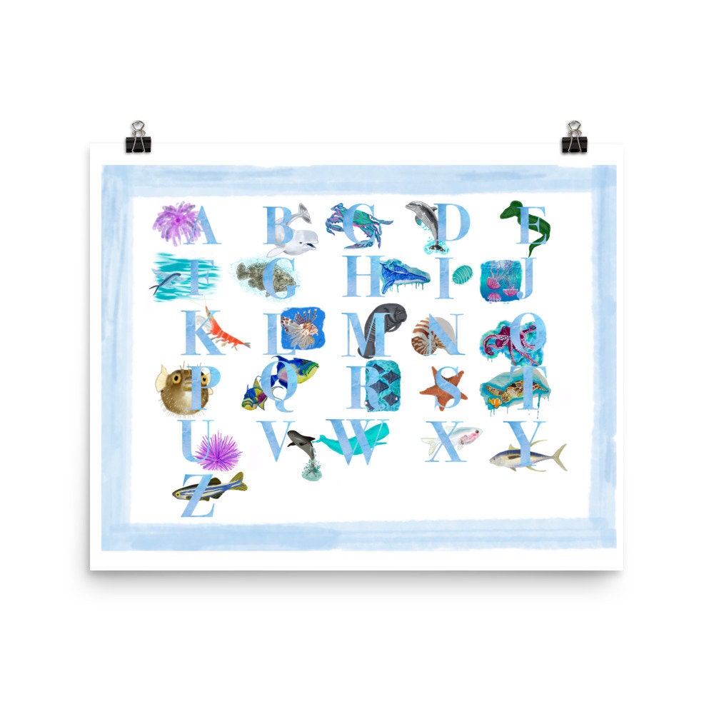Print of Ocean Alphabet - Etsy