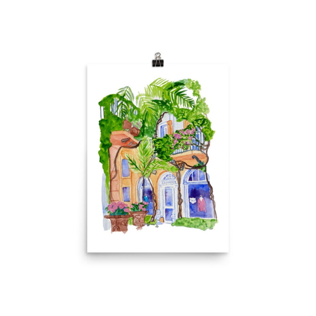Via Parigi II, Palm Beach Watercolor Print - Etsy