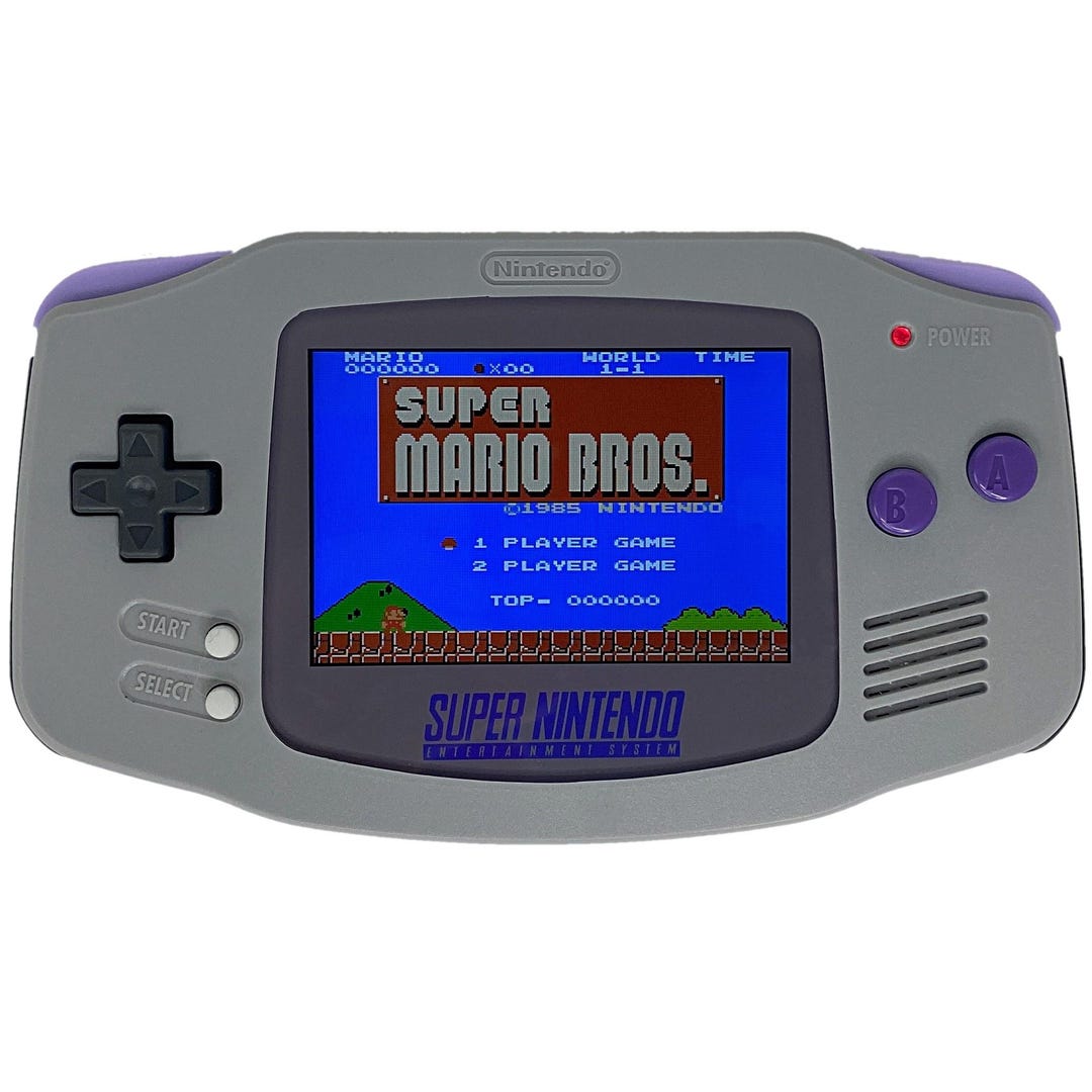 Custom Game Boy Advance Console: SNES Theme, Laminated ITA Screen ...