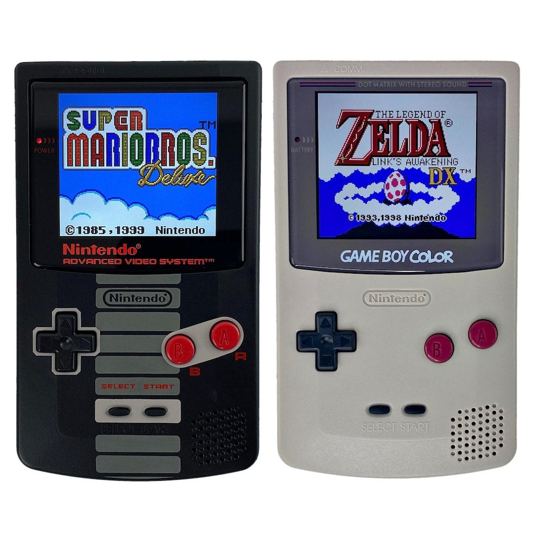 Custom Game Boy Color: Retro NES/DMG Theme, Funnyplaying IPS Backlit ...