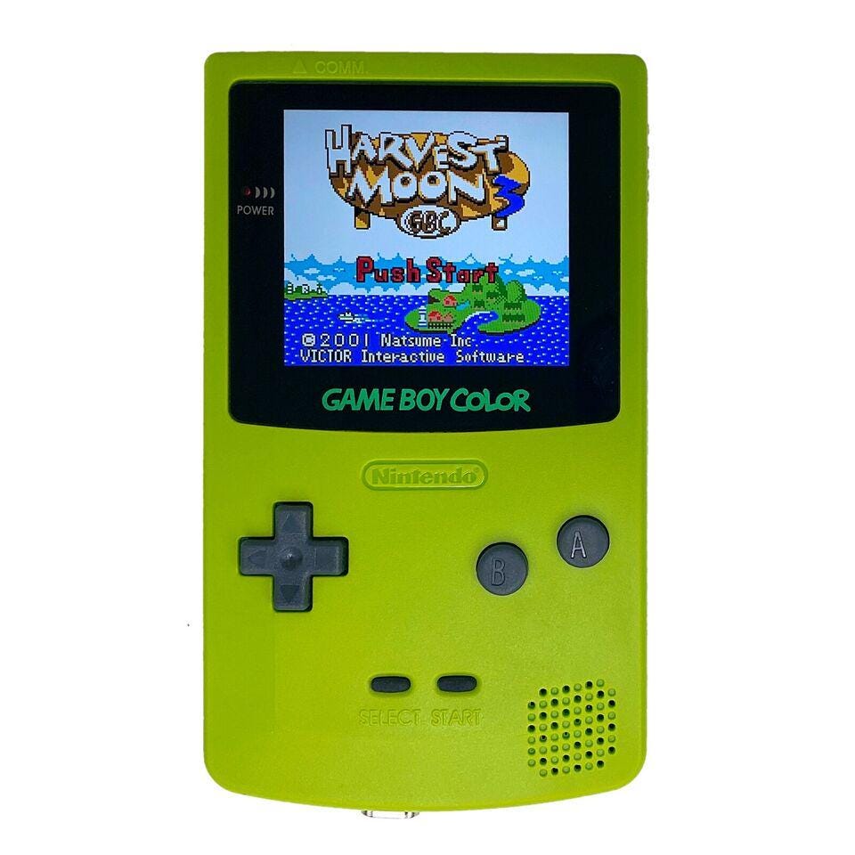 Custom Game Boy Color: Touch Control AMOLED Screen Modded Retro Console ...