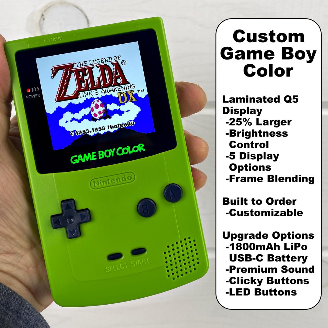 Game Boy Color Q5 Custom Game Console Funnyplaying XL Screen GBC ...