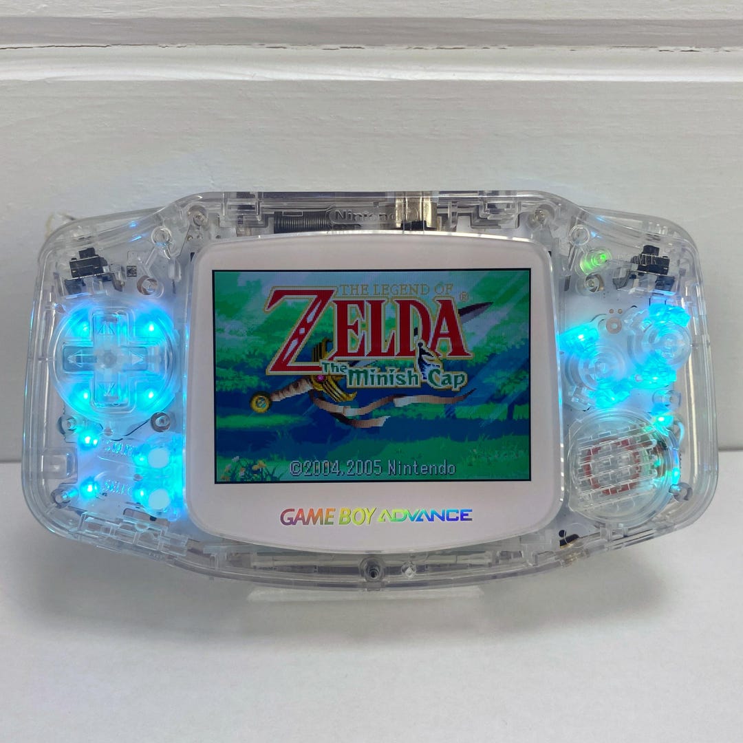 Custom Game Boy Advance: Custom Funnyplaying White Motherboard, RGB ...